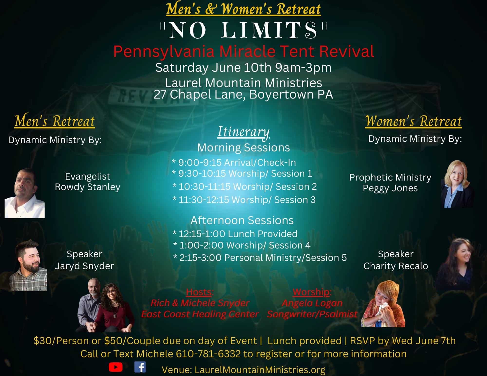 No Limits - Men and Women’s Retreat Hosted by The East Coast Healing Center - Laurel Mountain ...